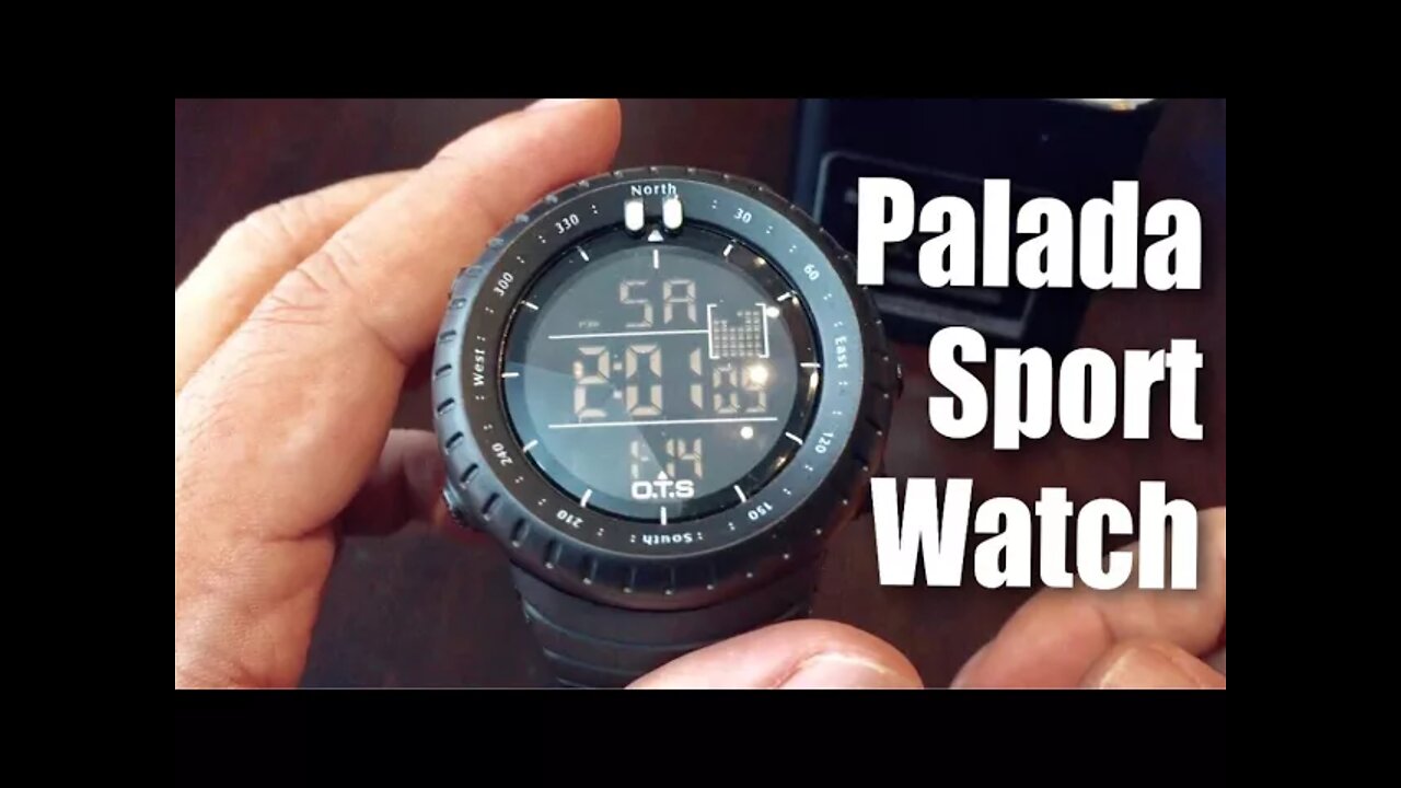 PALADA Outdoor Waterproof Sport Arc-shaped Glass LED Digital Watch
