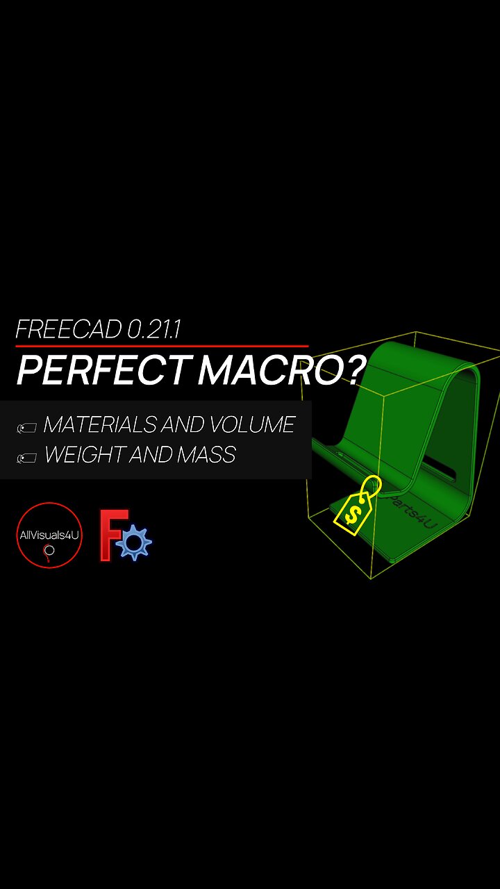 👍 FreeCAD Mass Properties - FreeCAD Macros Tutorial - FreeCAD FCInfo