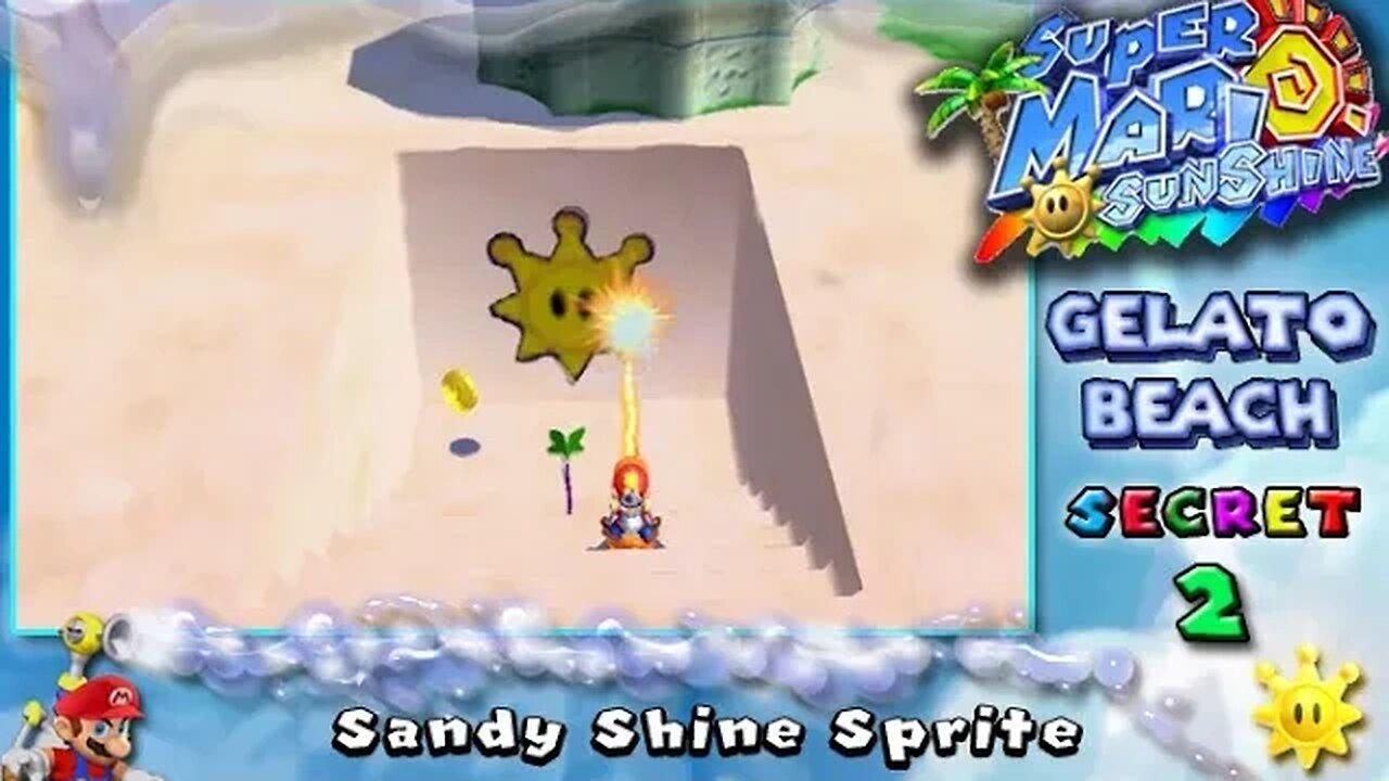Super Mario Sunshine: Gelato Beach [Secret #2] - Sandy Shine Sprite ...