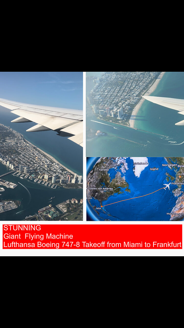 STUNNING Giant Flying Machine Lufthansa Boeing 747-8 Takeoff from Miami ...