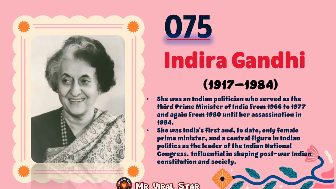 Indira Gandhi (1917–1984)| TOP 150 Women That CHANGED THE WORLD | Short ...