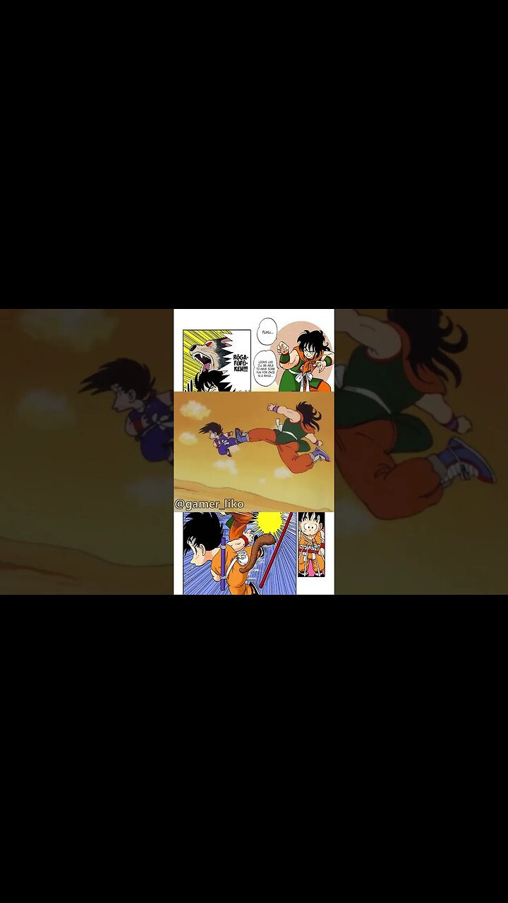 Yamcha does his first wolf fang fist against Goku in the Dragon Ball Anime!