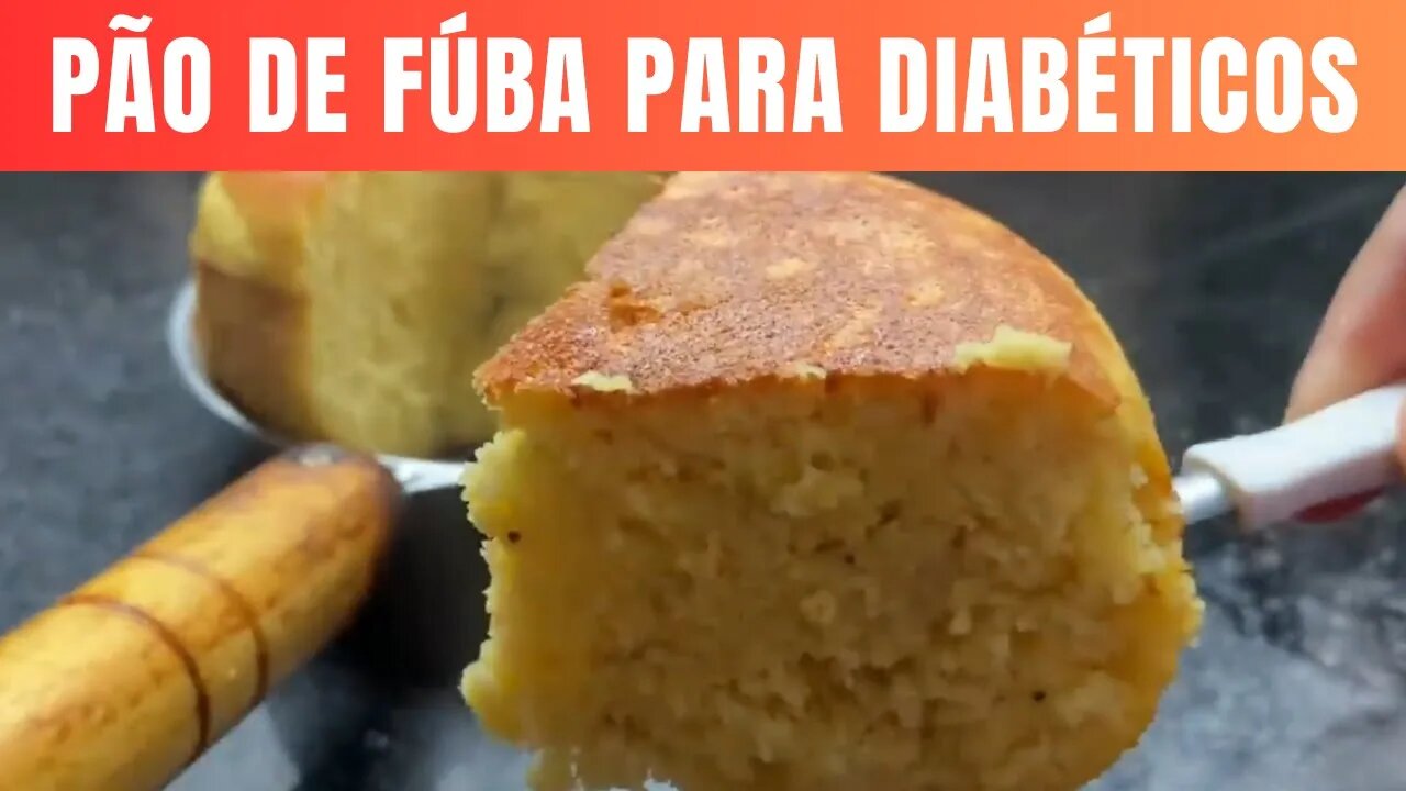 Receita de Pão de Fubá com Banana sem açúcar e sem farinha de trigo.
