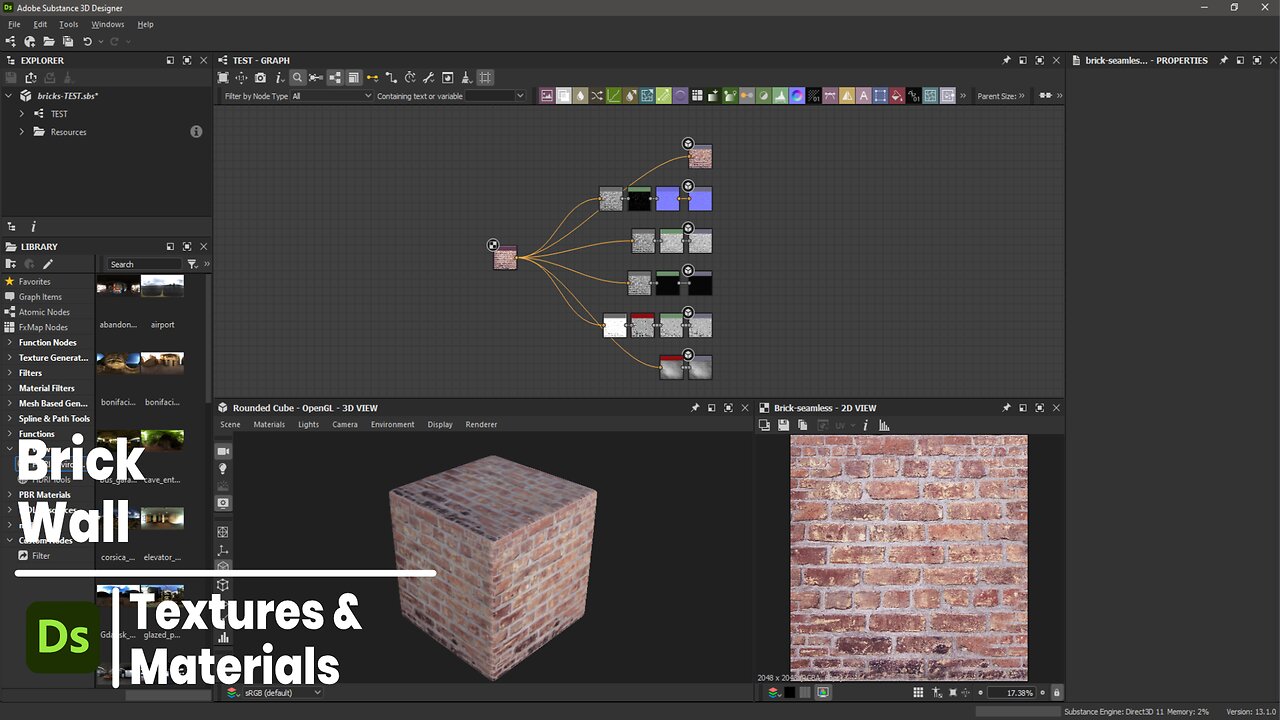 How to make your own brick wall textures from an image in Substance ...