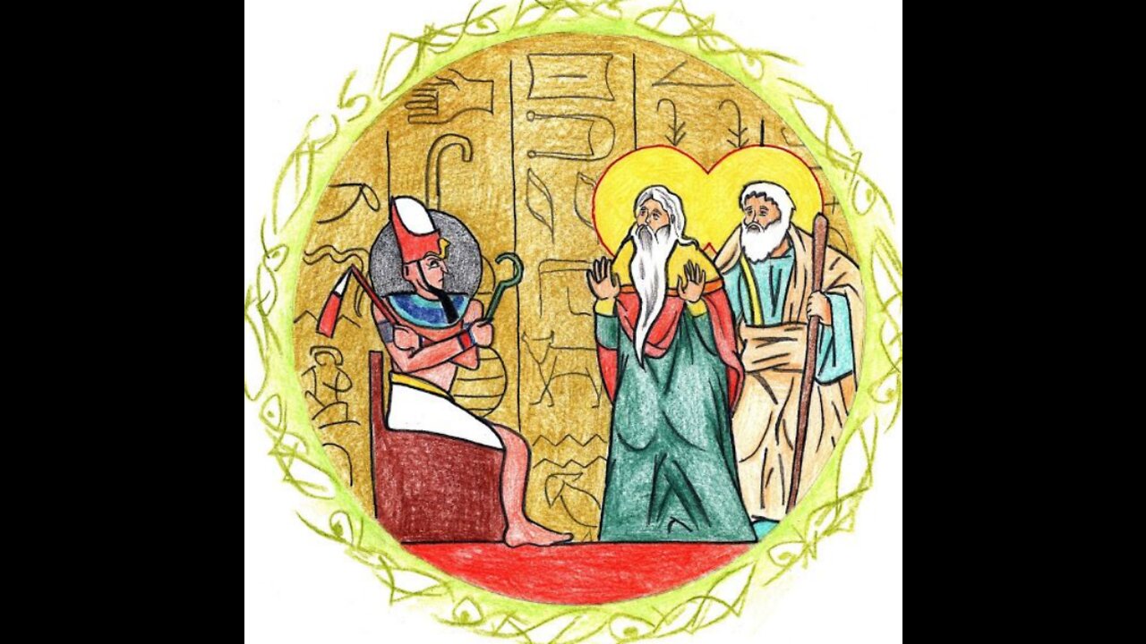 Exodus Chapter 4. Moses and Aaron, chosen by God to save the Israelites ...