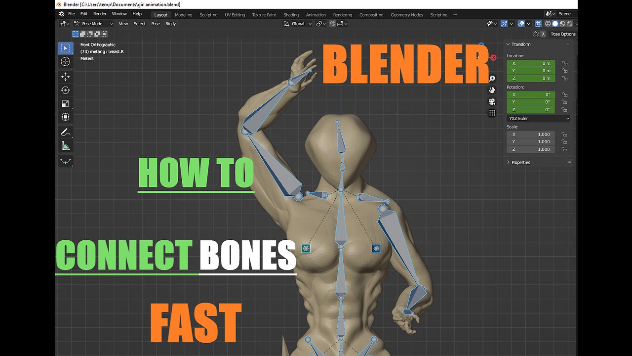 How To Get Bones To Move An Object In Blender ( FAST EDITION)