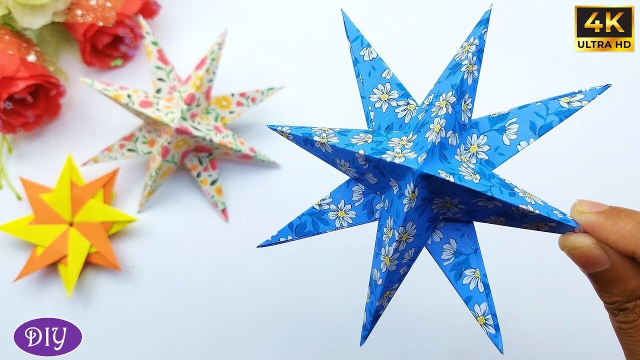 How to Make a Paper Star Step by Step | 3D Paper Star Making | Easy ...