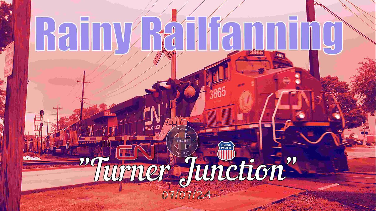 Freight Train with Grand Trunk Engine in a Thunderstorm at JB Tower in ...