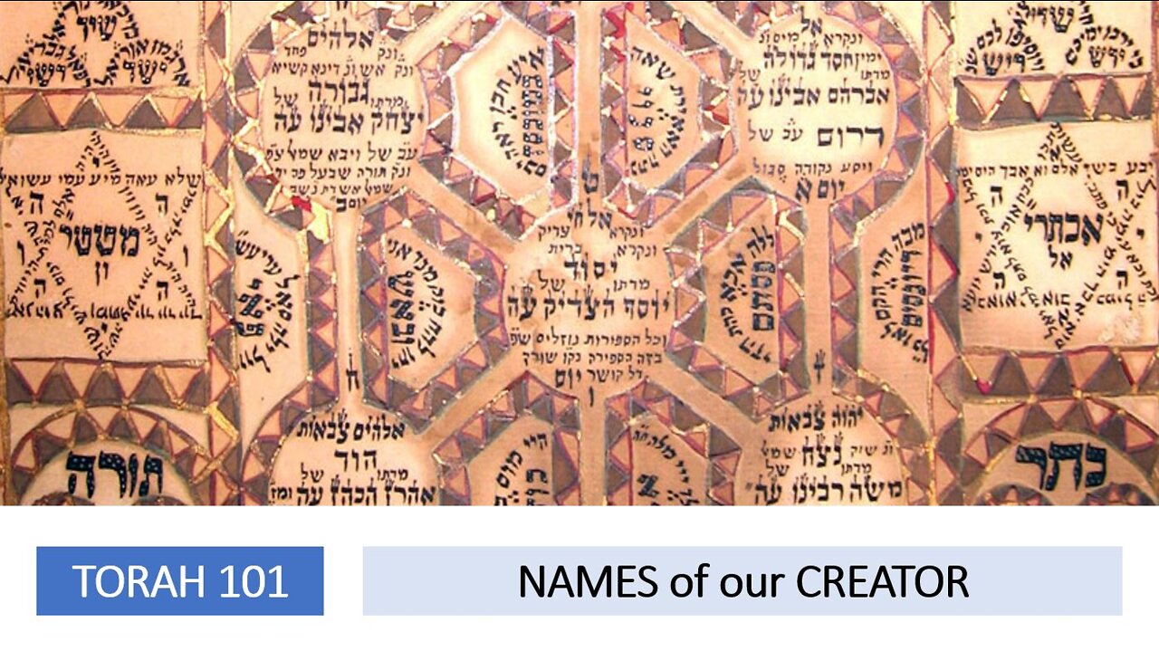 Torah 101: Names of our Creator
