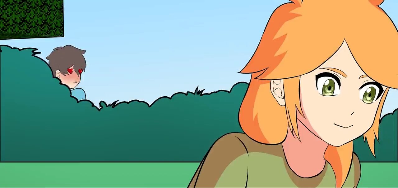 Love Curse - Steve Kisses Alex? Minecraft Anime