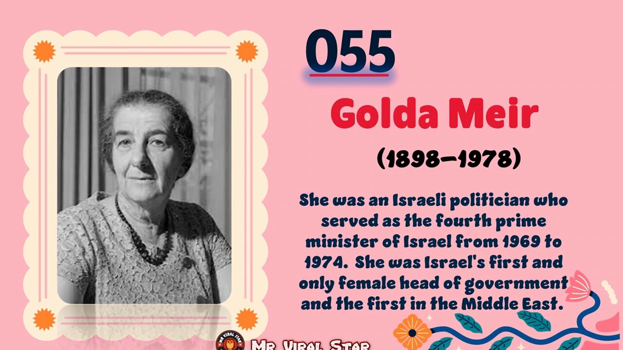 Golda Meir(1898–1978) | TOP 150 Women That CHANGED THE WORLD | Short ...