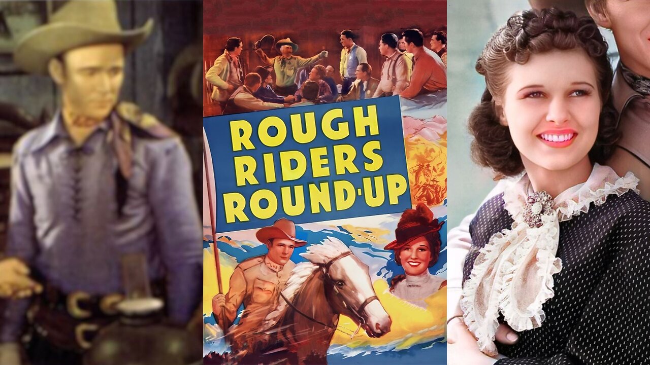 ROUGH RIDERS' ROUND-UP (1939) Roy Rogers, Lynne Roberts & Raymond ...