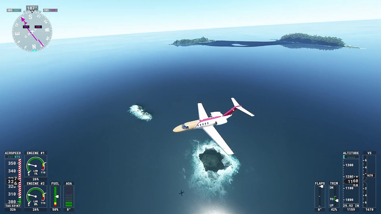 Flying over the Hunga Tonga Volcano | Microsoft Flight Simulator 2020