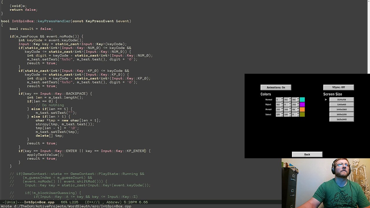 No Game Engine Game Dev Word Sleuth 014 Color Editing In The Settings
