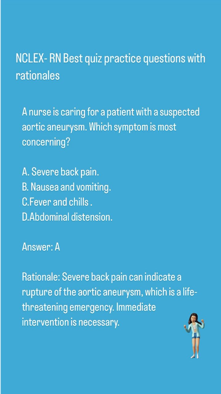 NCLEX-RN Best quiz practice questions with rationals ( CVS)