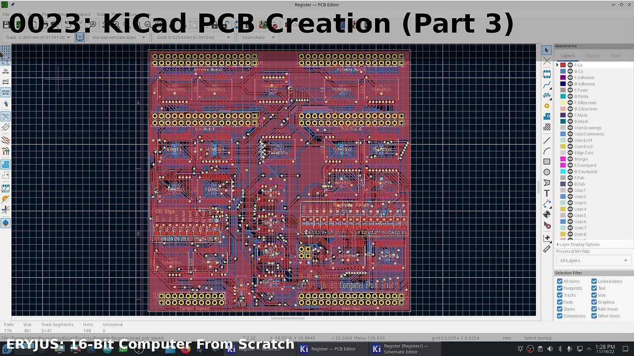 0023 Kicad Register Pcb Layout Part Iii 16 Bit Computer From Scratch