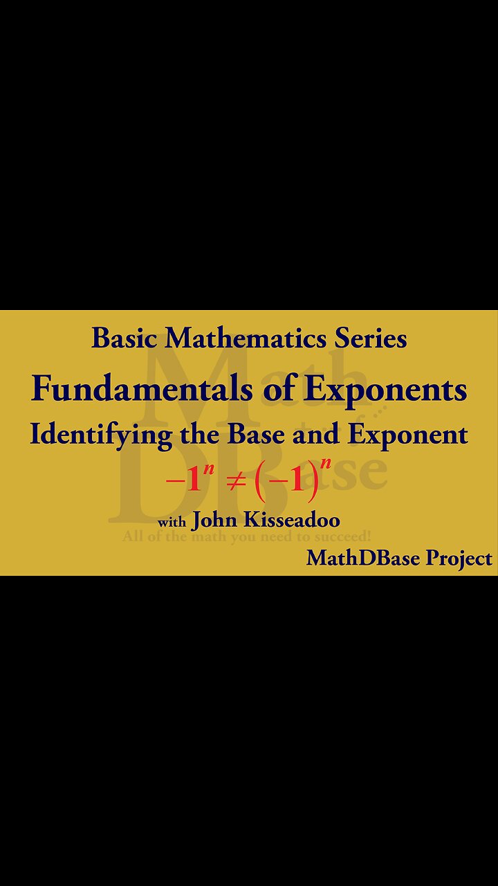 Fundamentals of Exponents – 1: Identifying the Base and Exponent