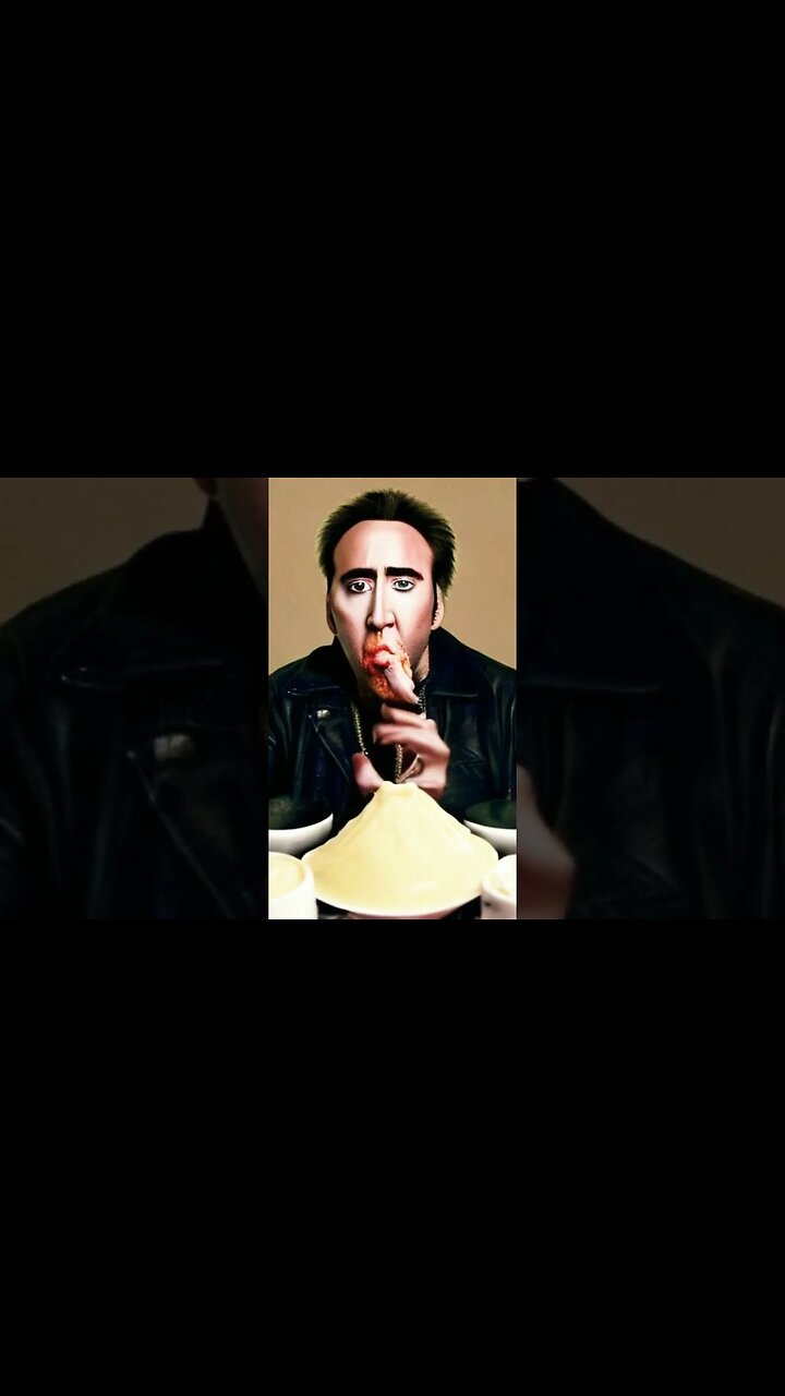 Nicholas Cage eating mayonnaise (AI generated)