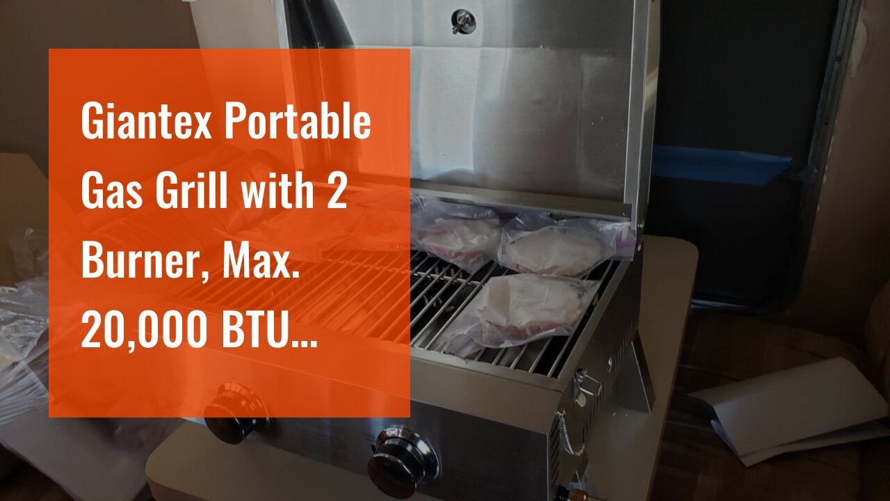 Giantex Portable Gas Grill with 2 Burner, Max. 20,000 BTU total ...