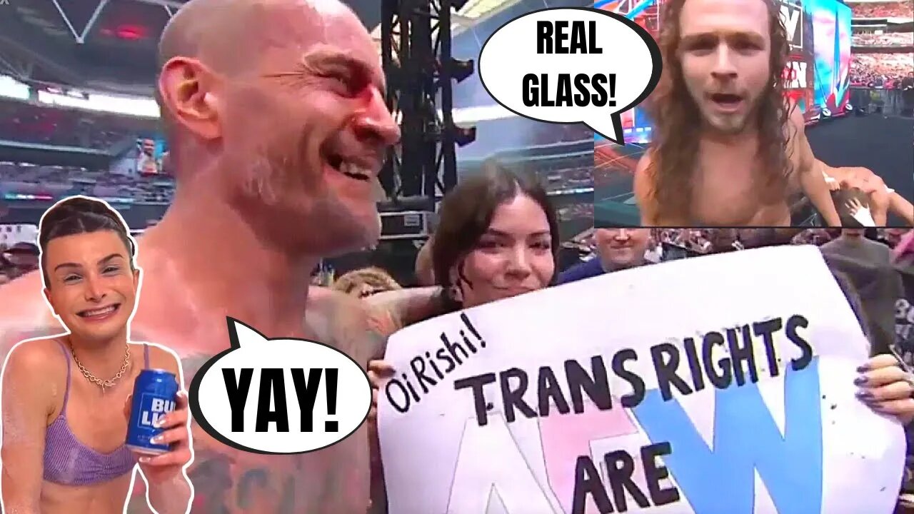 WOKE CM Punk Goes LGBTQ RADICAL with TRANS RIGHTS SIGN at AEW All In ...