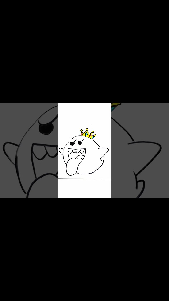 How to draw and paint King Boo from Super Mario
