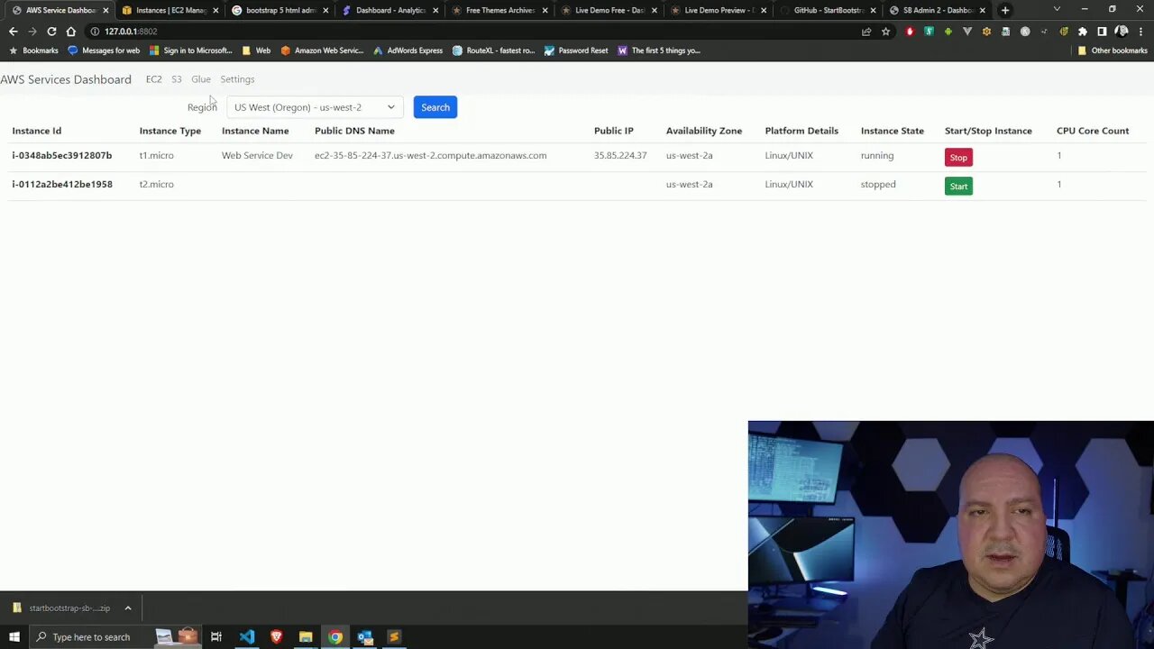 Python Coding Stream - AWS Web Dashboard App