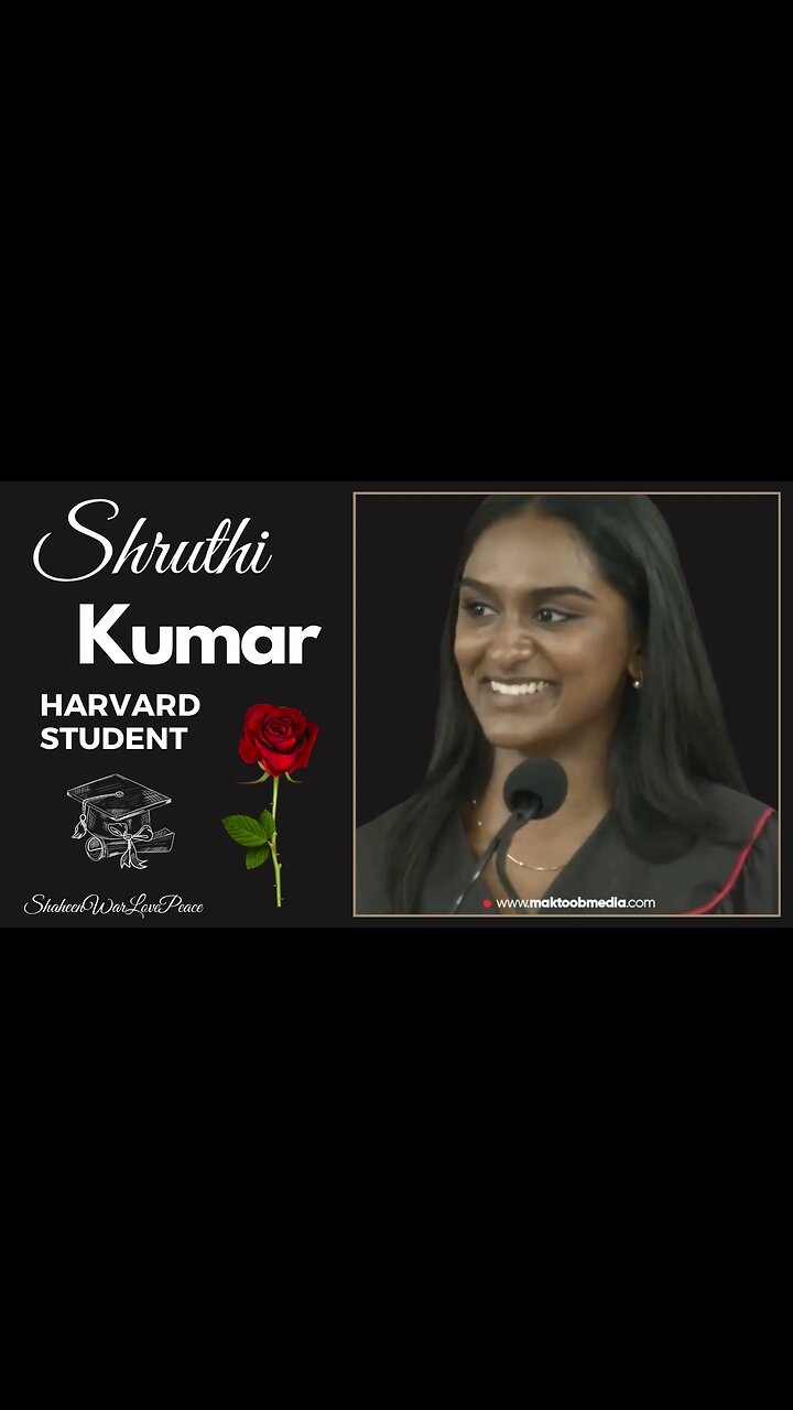 Harvard Graduation Speech: Indian American student Shruthi Kumar stands with Gaza | Maktoob Media