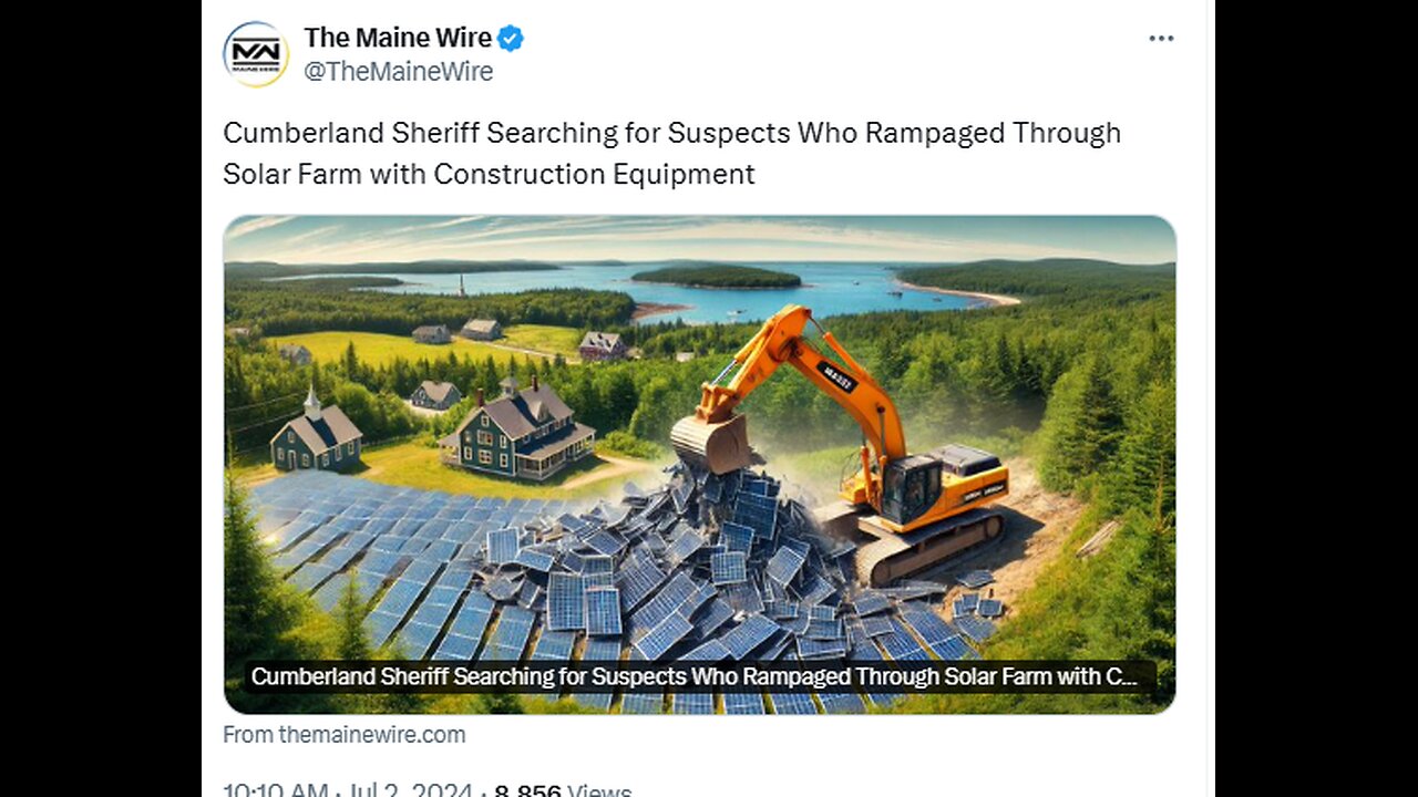 SOLAR FARM UNDER CONSTRUCTION HAD VANDALS DESTROY IT WITH HEAVY EQUIPMENT