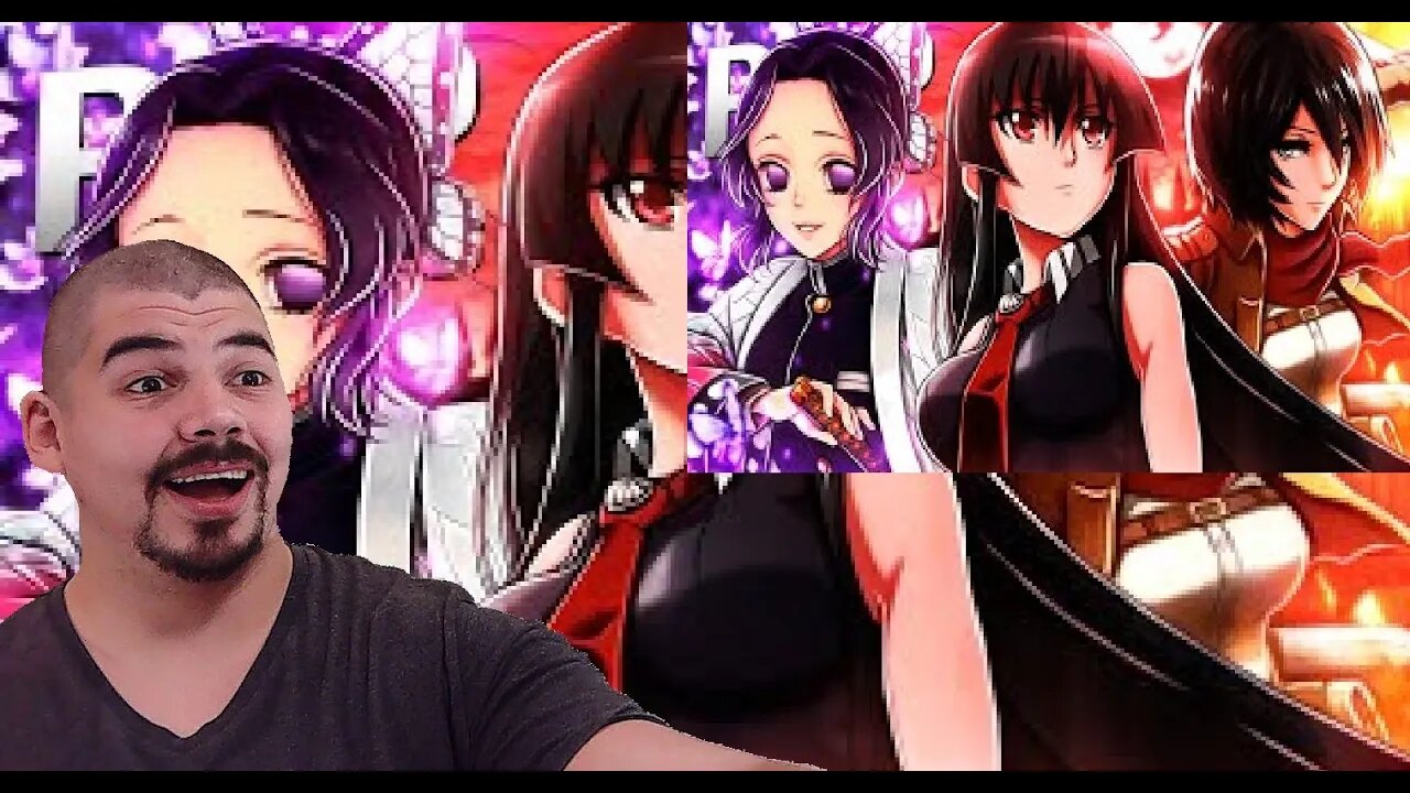 React ESPADACHINS (Akame, Mikasa, Shinobu) Babits feat. Valcky e Jully ...