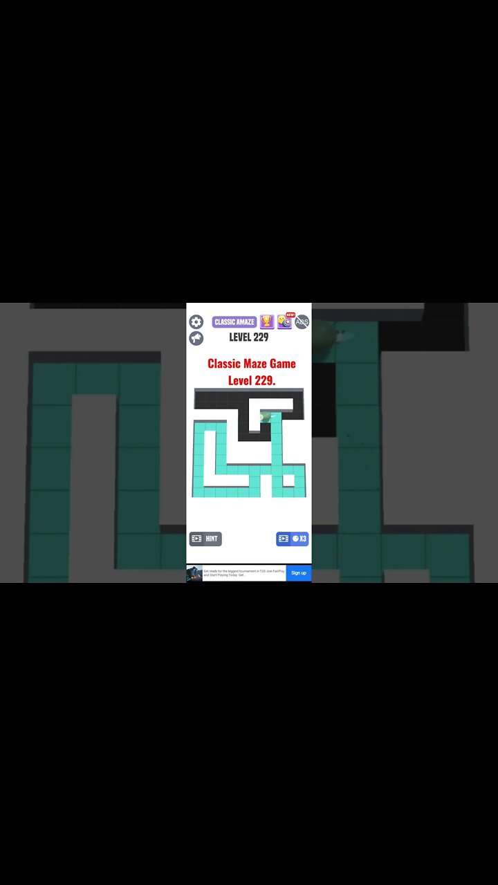 Classic Maze Game Level 229. #shorts