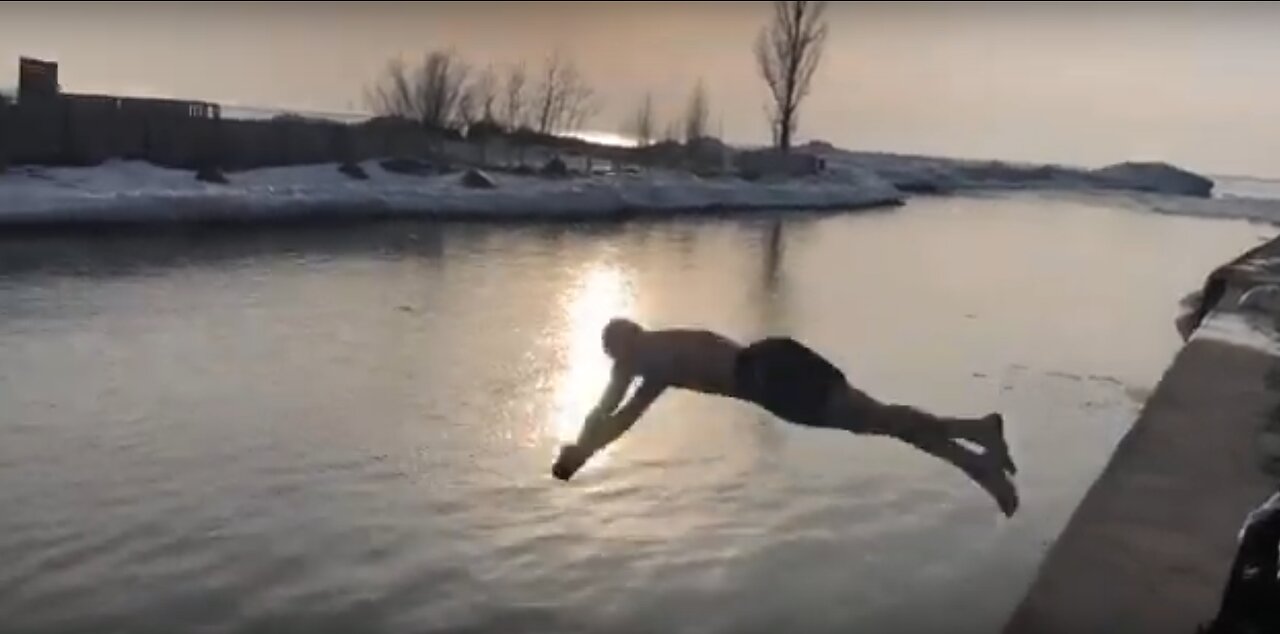 A swim among ice pans