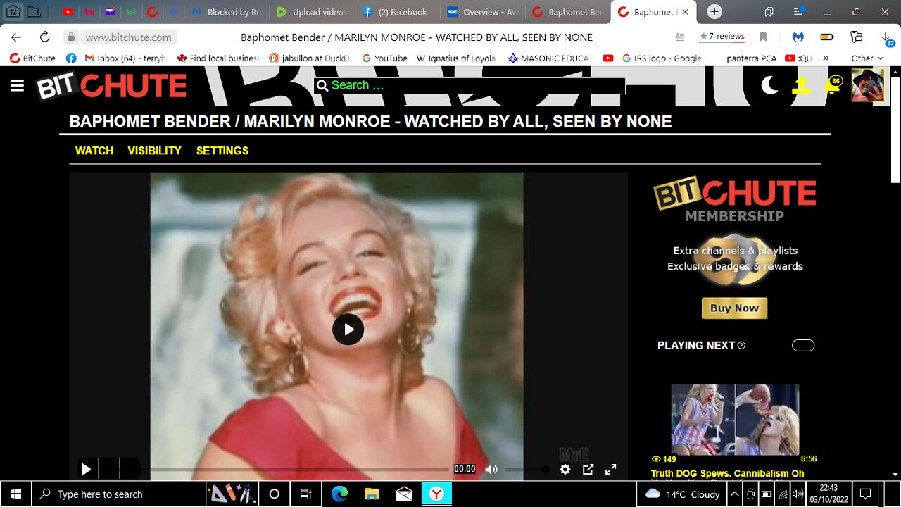 baphomet bender, Marilyn Monroe loved by all Seen by none