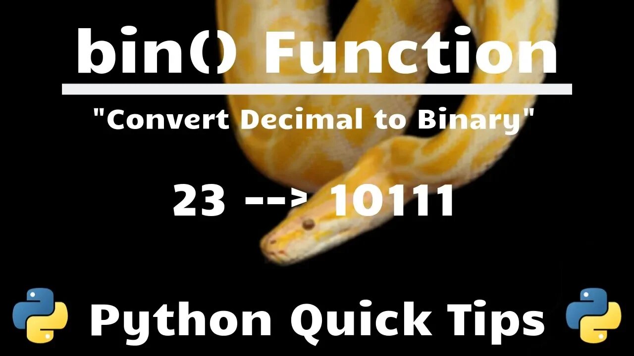 How To Convert Number To Binary In Python Bin Function Python Quick Tips