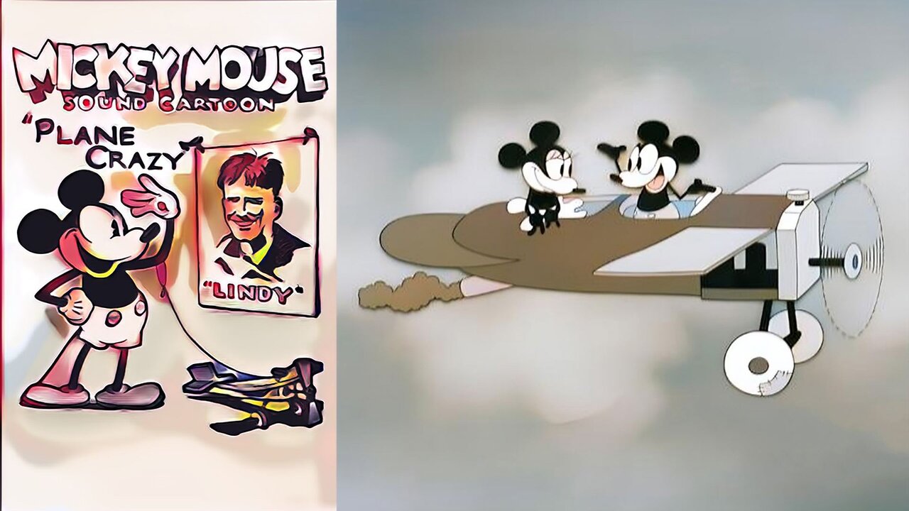 PLANE CRAZY (1928) Mickey Mouse, Minnie Mouse & Clarabelle Cow ...