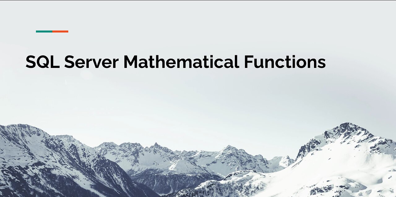 SQL Server Mathematical Functions Introduction SQL Server Mathematical Functions Introduction