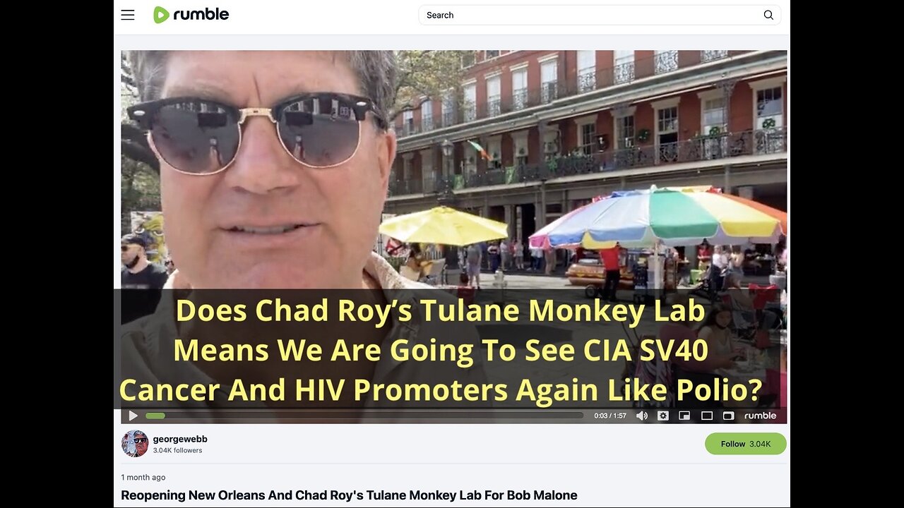 Reopening New Orleans And Chad Roy's Tulane Monkey Lab For Bob Malone