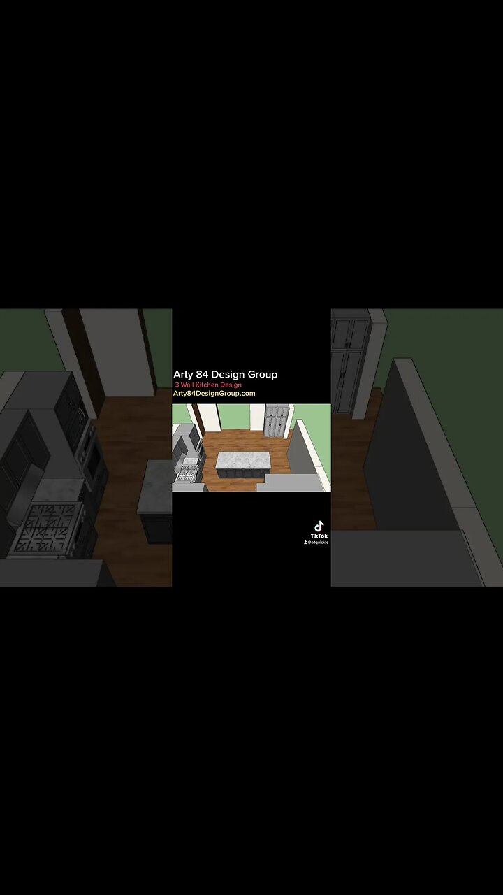 3 Wall Kitchen Design - Arty 84 Design Group #kitchen #design #3dmodel