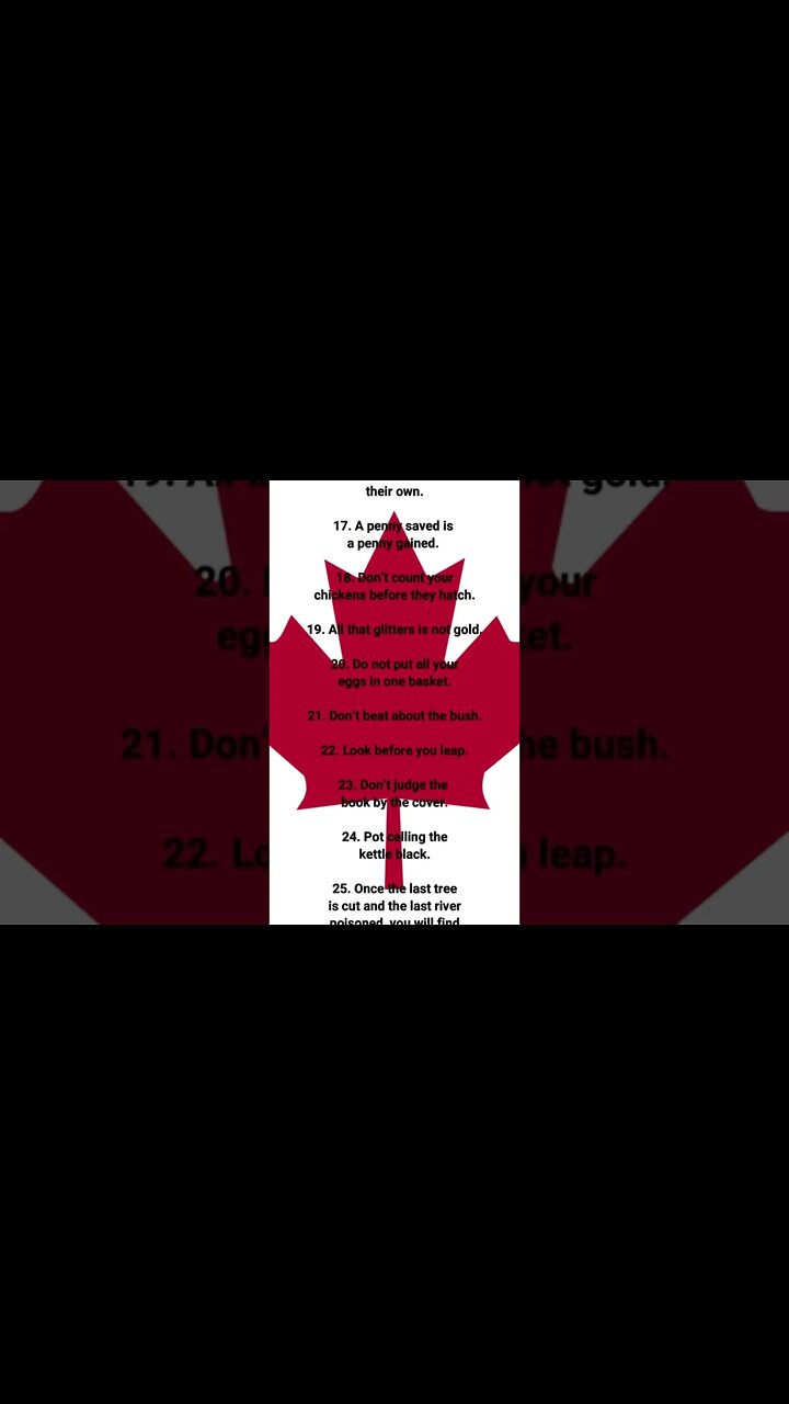 Canadian Proverbs #shorts #shortscanada