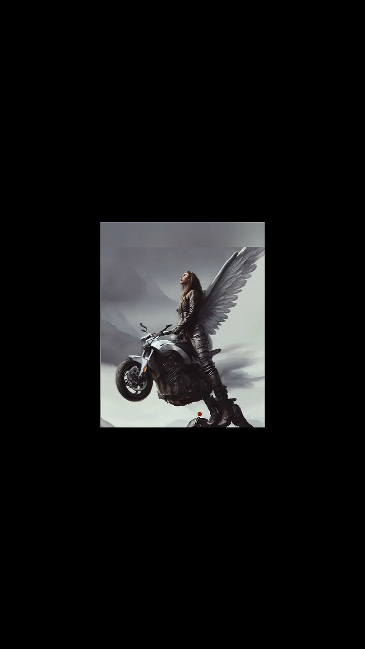 Angel with a motorcycle AI art