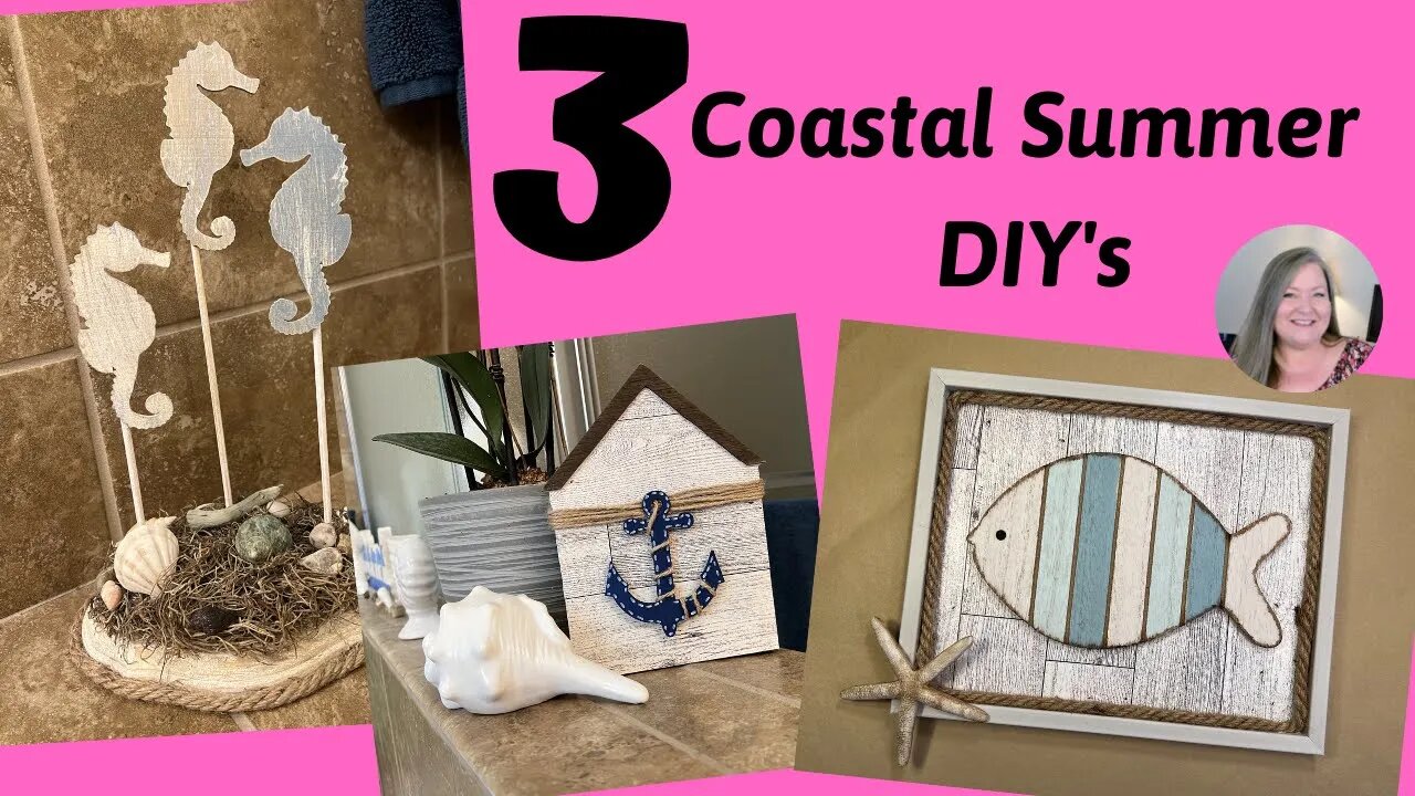 3 Coastal Summer DIYs ~ Beach Themed Home Decor Dollar Tree Shore ...