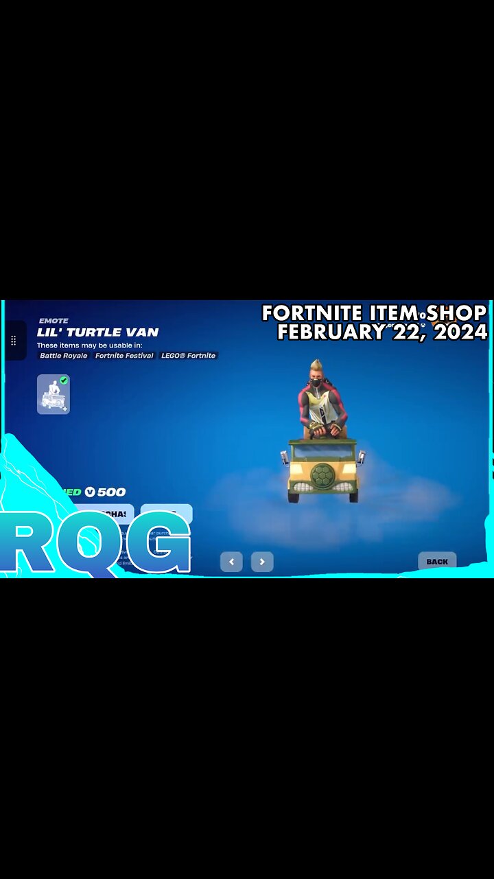 “NEW” LIL’ TURTLE VAN EMOTE IS HERE! FORTNITE ITEM SHOP (February 22, 2024)