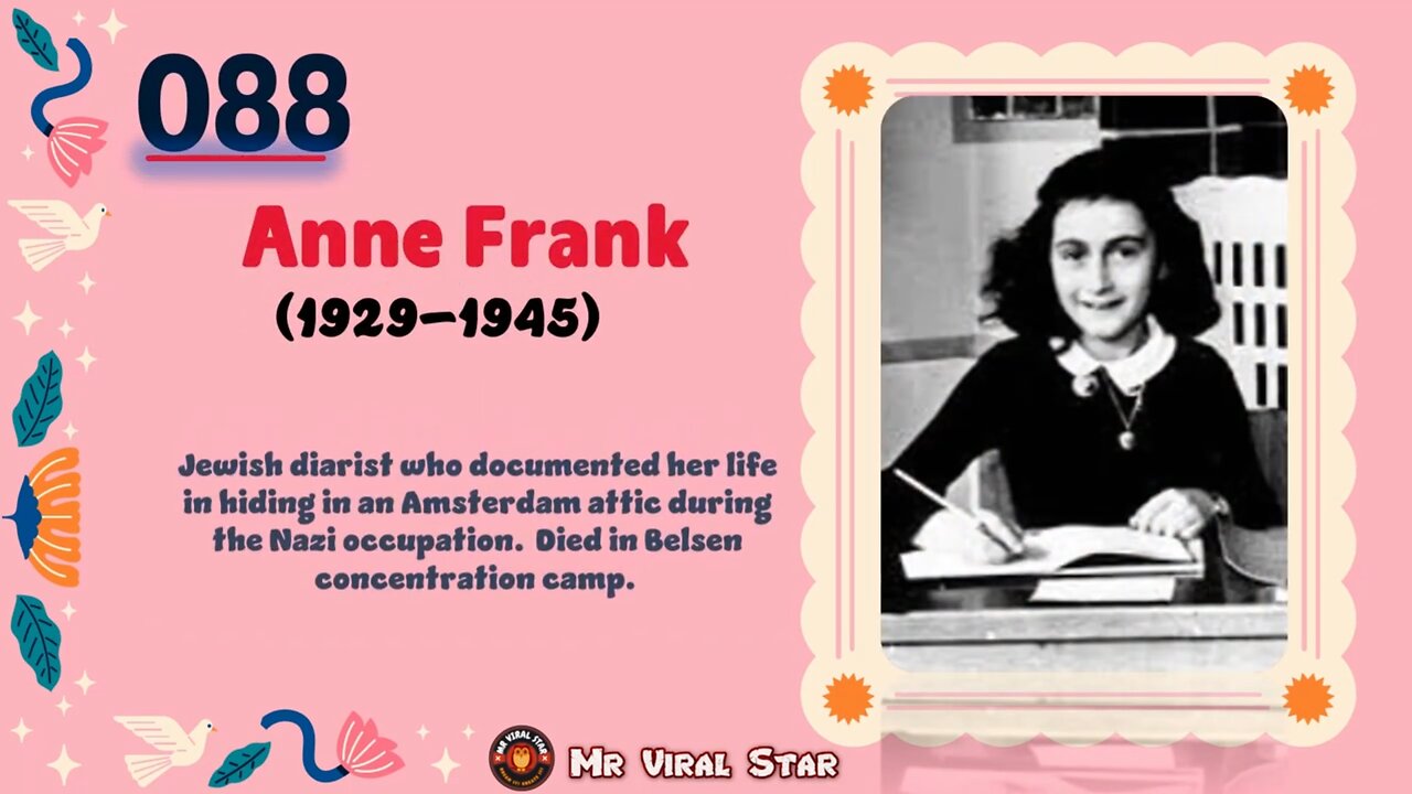 Anne Frank (1929–1945)| TOP 150 Women That CHANGED THE WORLD | Short ...