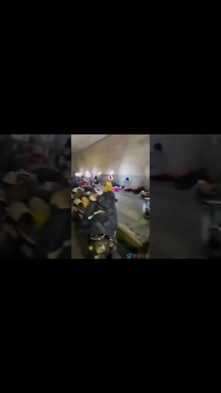 Chinese streamers working under an overpass in a rich neighborhood # ...