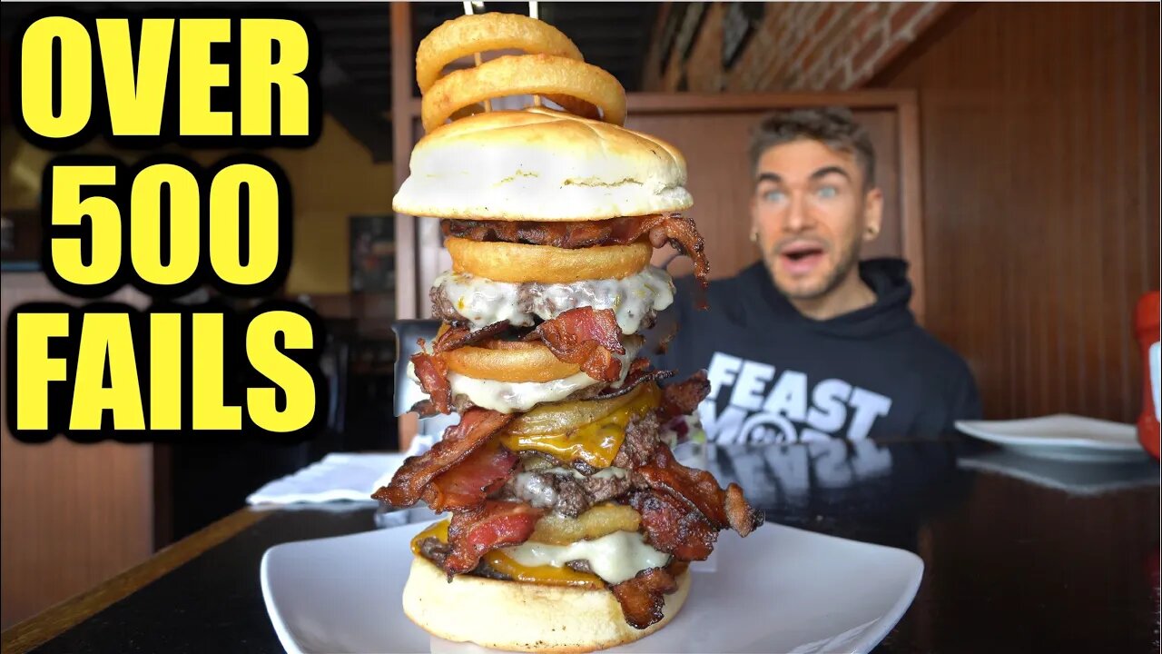 "I'VE NEVER SEEN A WINNER" GIANT BACON CHEESEBURGER CHALLENGE (Over 500 ...