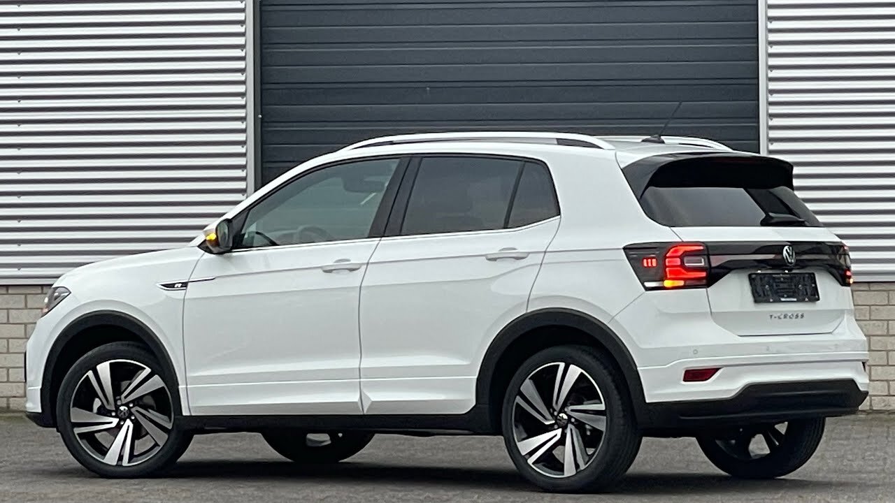 Volkswagen NEW T-Cross 2023 R-Line in 4K Pure White 18 inch Nevada walk ...