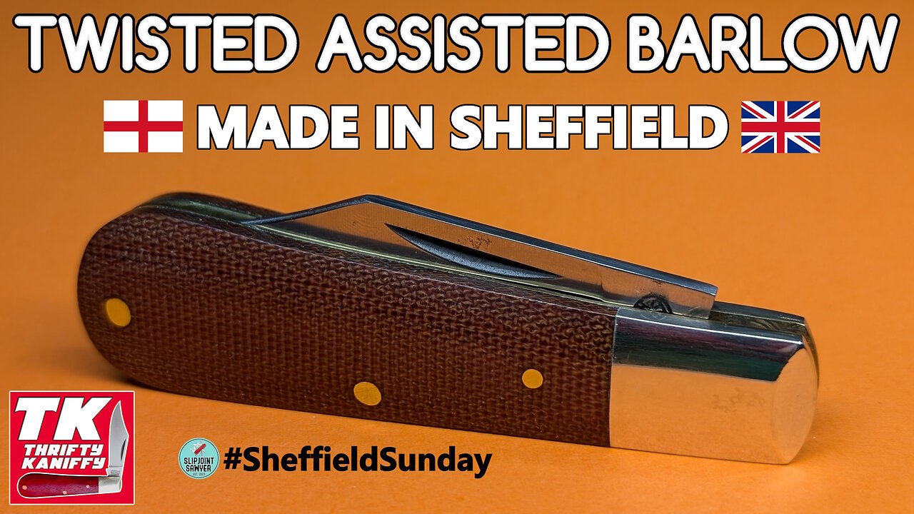 Twisted Assisted Natural Canvas Micarta Barlow Pocket Knife