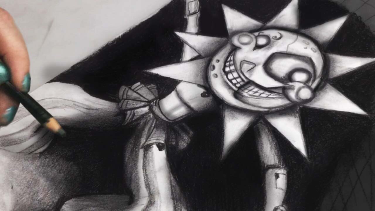 Drawing Sundrop from FNAF Five Nights at Freddy's Security Breach Ruin ...