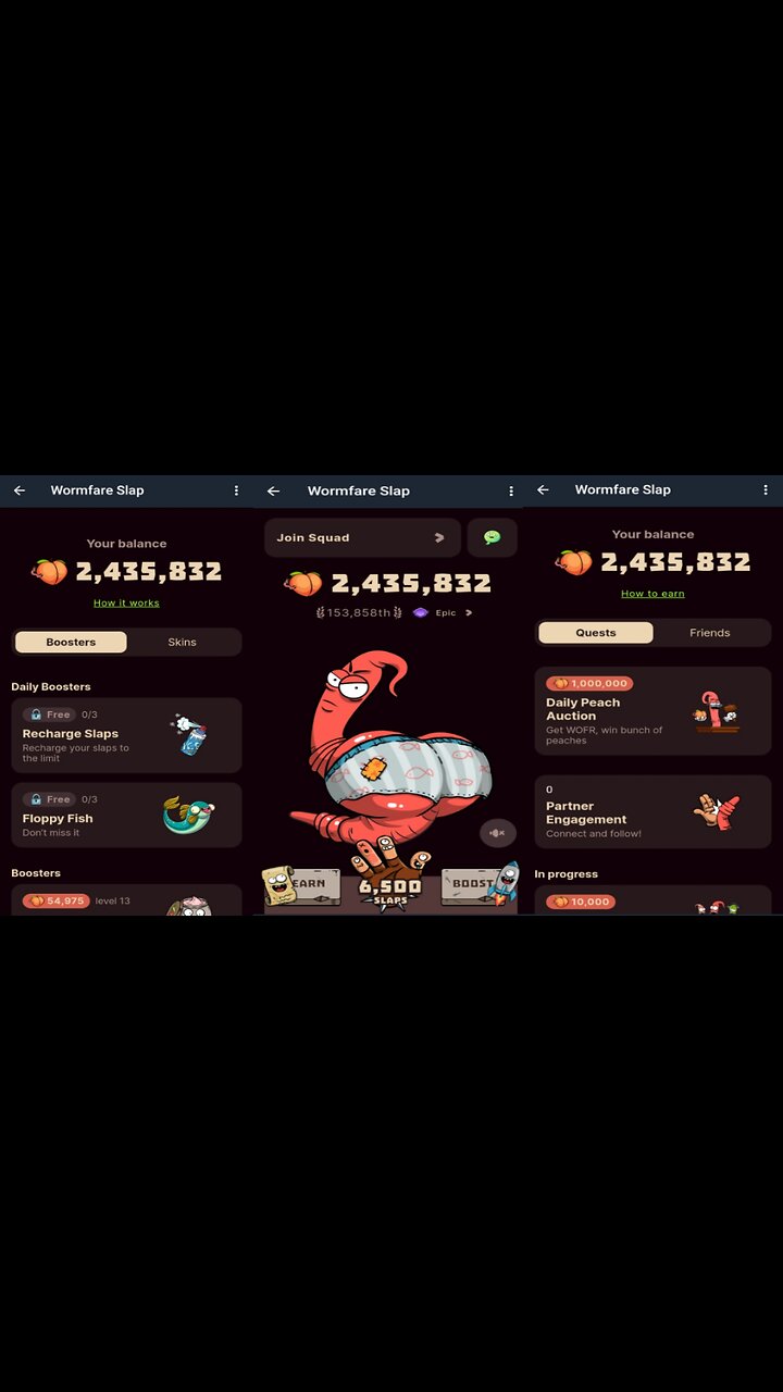 Wormfare Slap | A New Crypto Mining Bot On Telegram