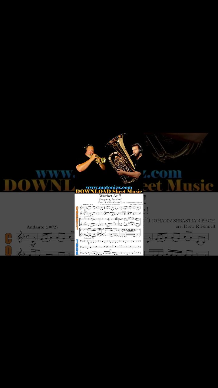 Simple Math: 𝄞 Cornet + 𝄢 Tuba = 💯💪 #bach #wachetauf #cornet #trumpet #tuba