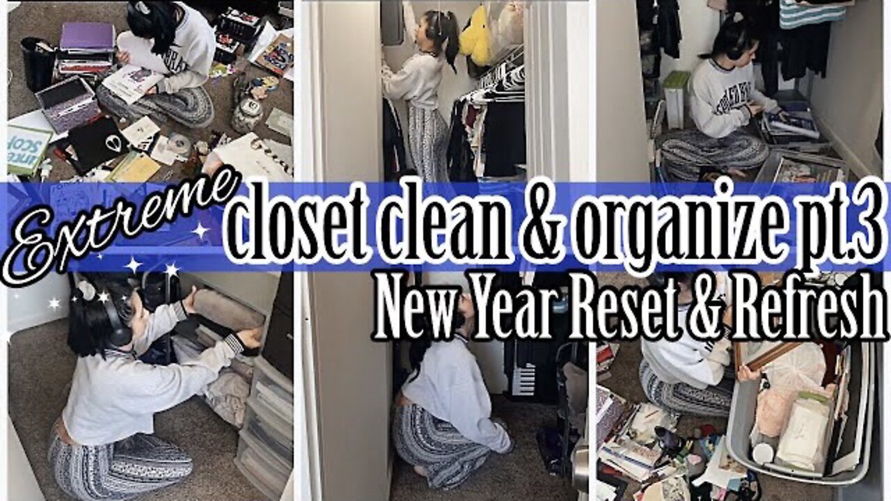 *NEW* DISASTER BEDROOM CLOSET NEW YEAR RESET & REFRESH 2022 PT.3💙 ...